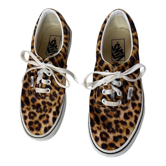 Vans | Shoes | Vans Leopard Low Top Laceup Size Womens 75mens 6 | Poshmark